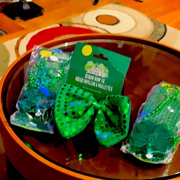 Other | Two Shamrock Necklaces 1 Bow Tie Wear Your Green New | Poshmark